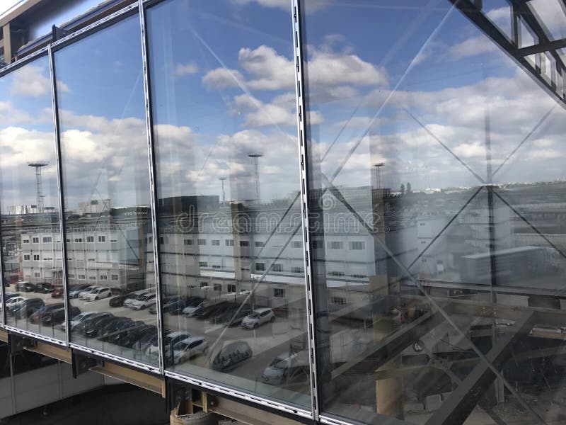 Construction field mirror stock photo. Image of airport - 161826556