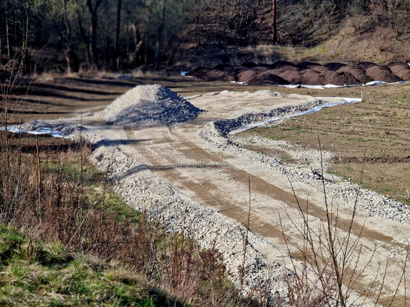Construction in Fields on Native Soil. Where the Developer Will Bring ...