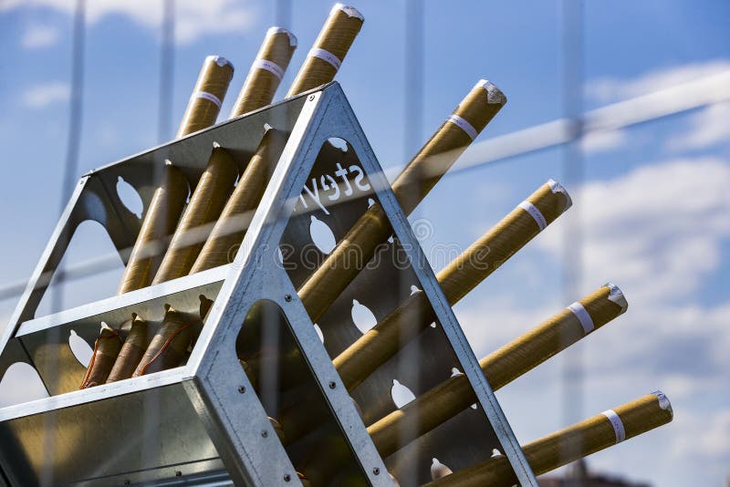 Construction of Fireworks on the Bridge Over the Danube River on a ...