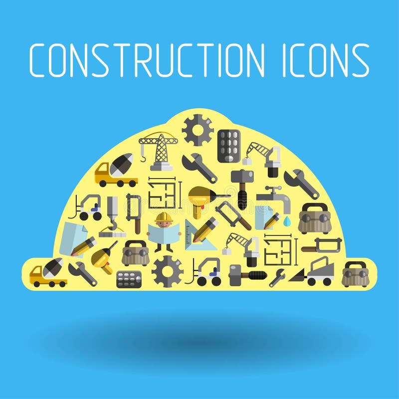 Construction flat 2 stock vector. Illustration of industry - 58851673