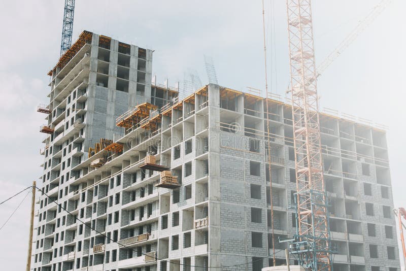 Construction of Floor Coverings. Construction of a Building Made of ...