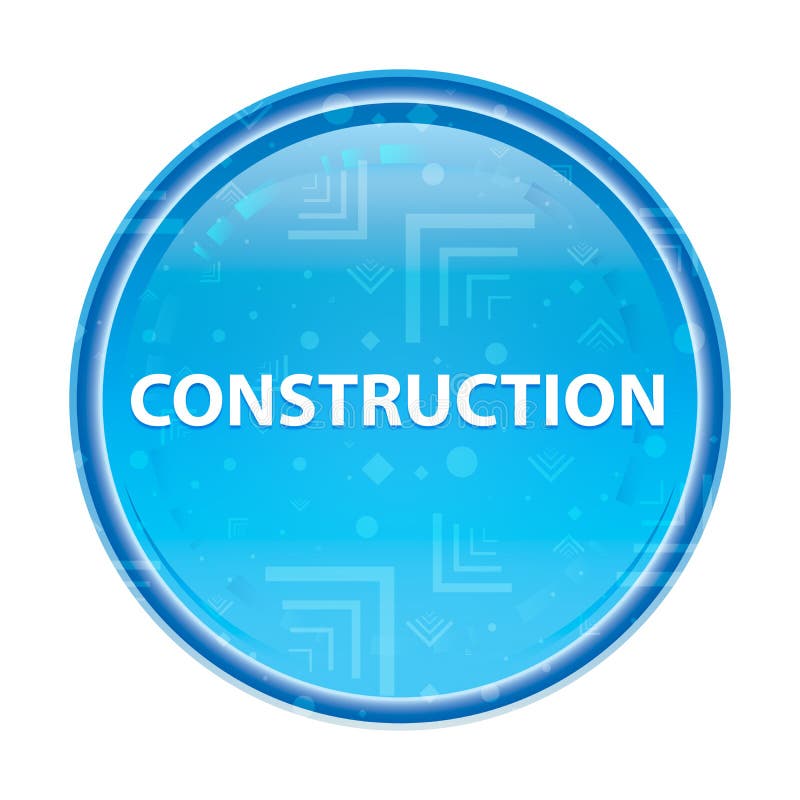 Construction Floral Blue Round Button Stock Illustration - Illustration ...