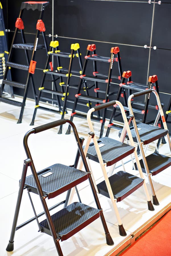 Construction Folding Ladders Stock Image - Image of equipment, metal ...