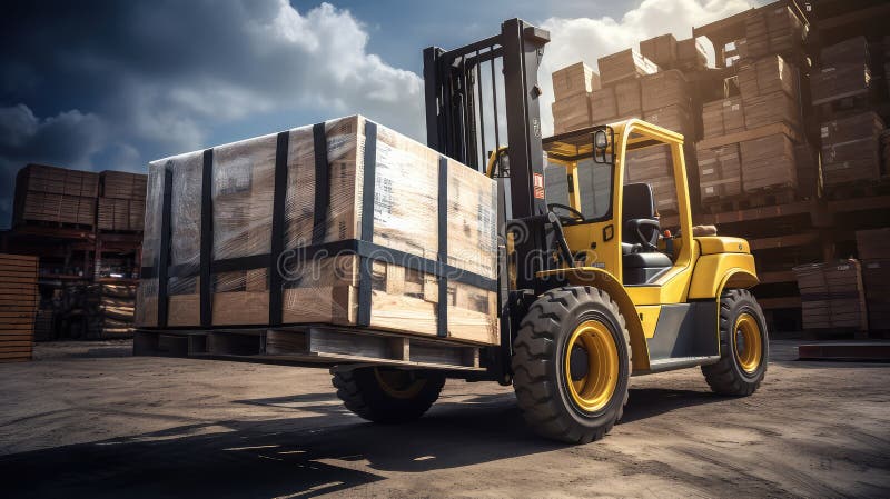 Construction forklift box stock illustration. Illustration of operation ...