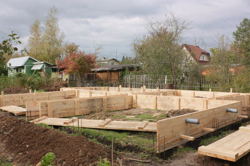 Construction Formwork for Foundation Stock Photo - Image of dacha ...