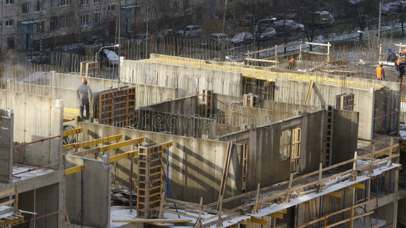 Construction formwork stock video. Video of activity - 163473687