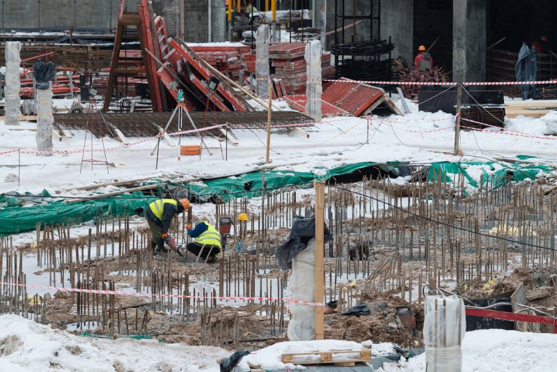 Construction the Foundation Stock Photo - Image of foundation, large ...