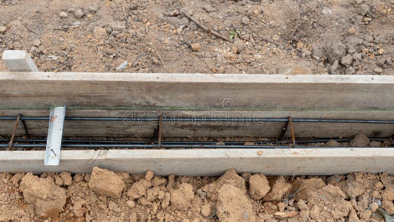 Construction of the Foundation on the Ground. Stock Image - Image of ...