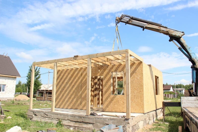 Construction of a Frame Building or a House Stock Image - Image of ...