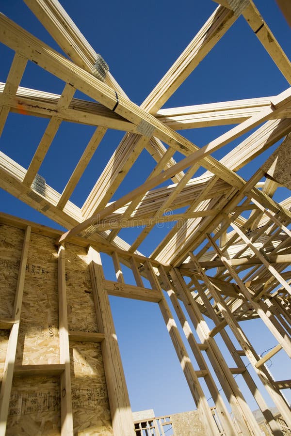 Construction of a Frame House Stock Photo - Image of beam, housing ...