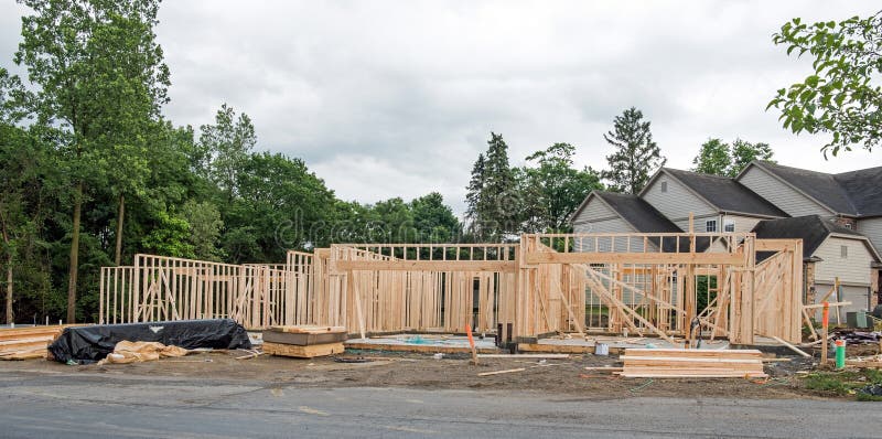 Construction Framework of New Housing Development Stock Image - Image ...