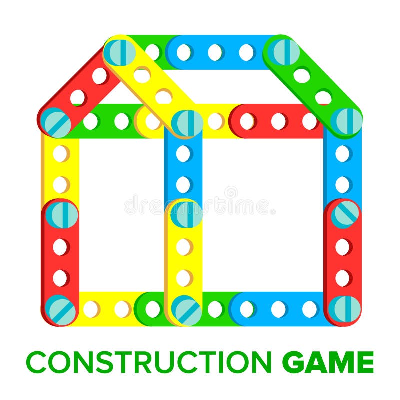 Construction Game Vector. Developing Child Toy. Structure Symbol ...