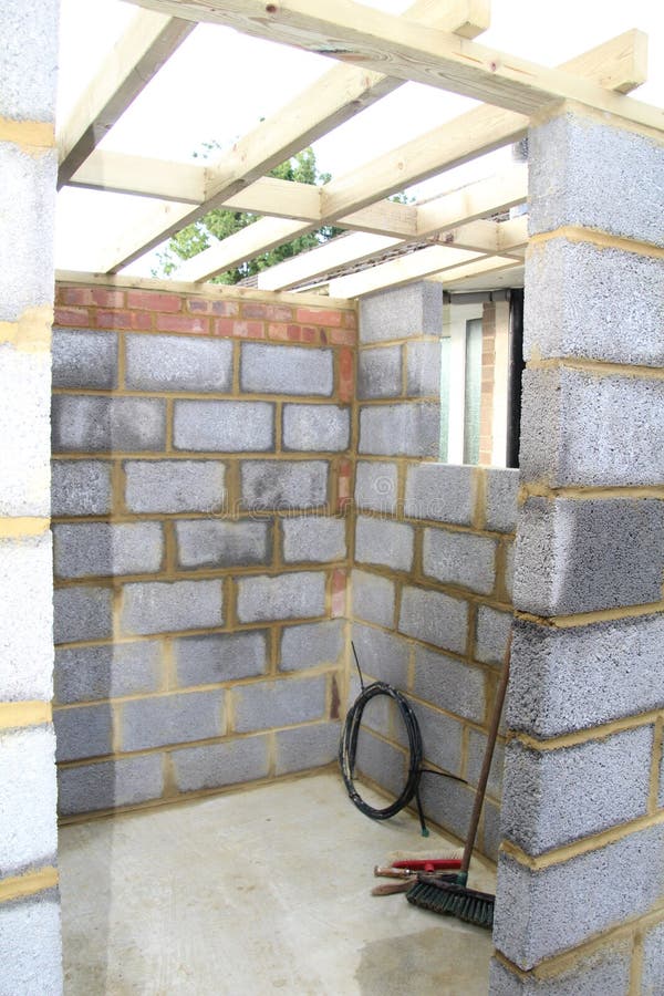 Construction of a Garden Shed Stock Photo - Image of cement, brickwork ...