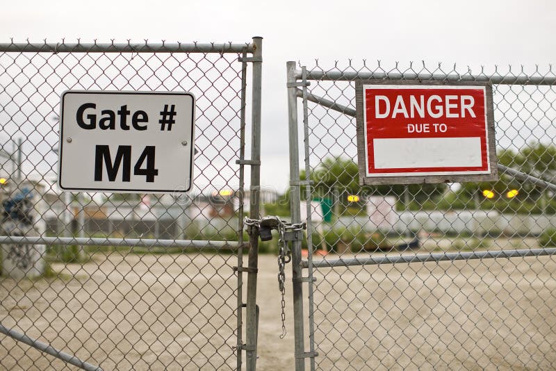 Locked Gates On Construction Site Stock Photo - Image of protection ...