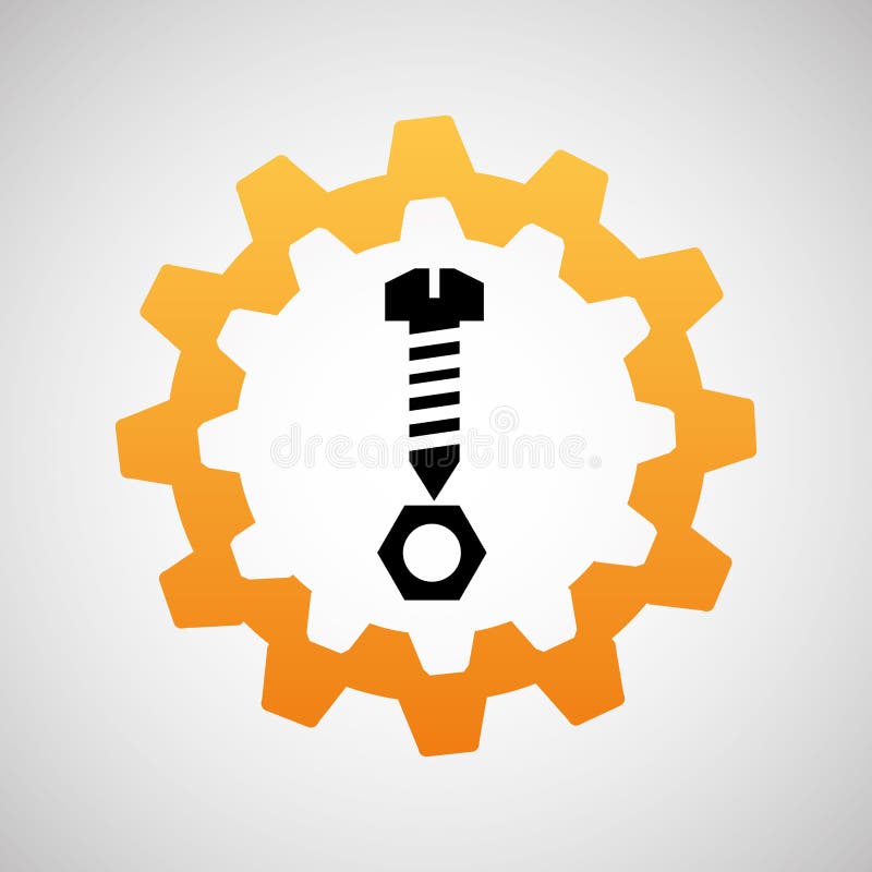Construction gear icon nut stock illustration. Illustration of bolt ...