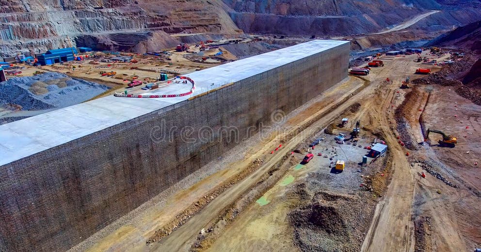 Construction of Geotrel Barriers To Contain Snow Avalanches Stock Image ...