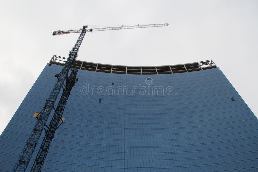Construction of Glass Building Stock Photo - Image of skyscraper ...