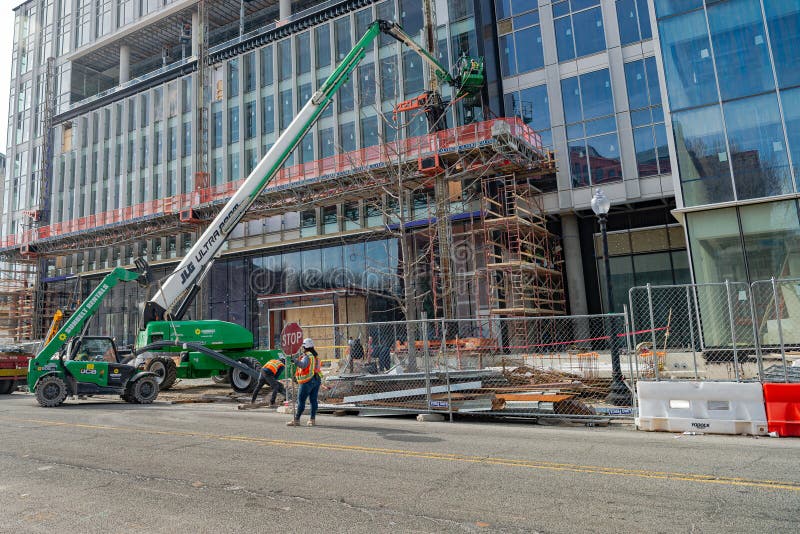 Construction of a Glass Facade for a Building in Downtown Washington, D ...