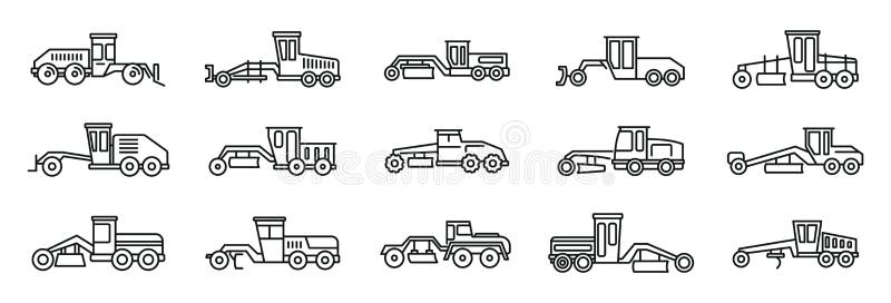 Grader Outline Style Stock Illustrations – 259 Grader Outline Style ...
