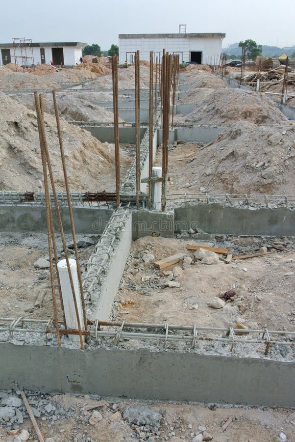 Construction of Ground Beam Stock Image - Image of architecture, level ...