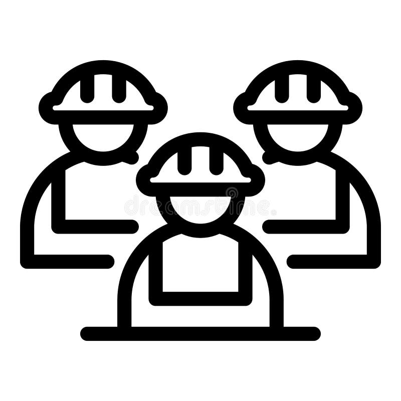 Construction Group People Icon, Outline Style Stock Vector ...