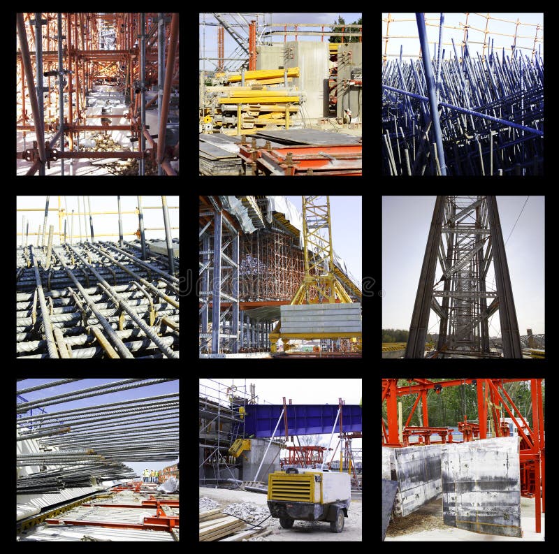 Construction Group Snapshots Stock Photo - Image of equipment, worker ...