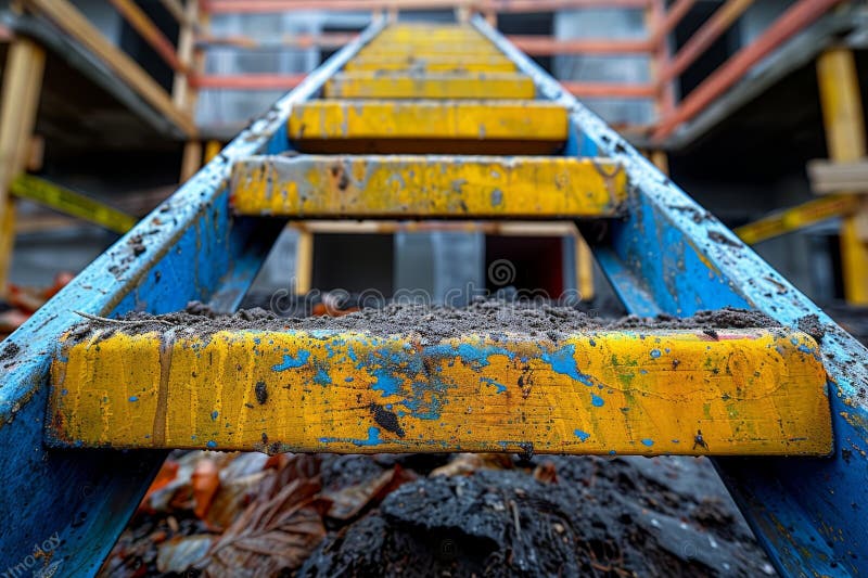 Construction Halted Building Ladder and Structure for House Development ...