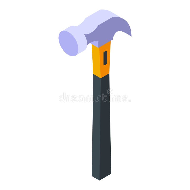 Construction Hammer Icon Line Isolated on White Background. Black Flat ...
