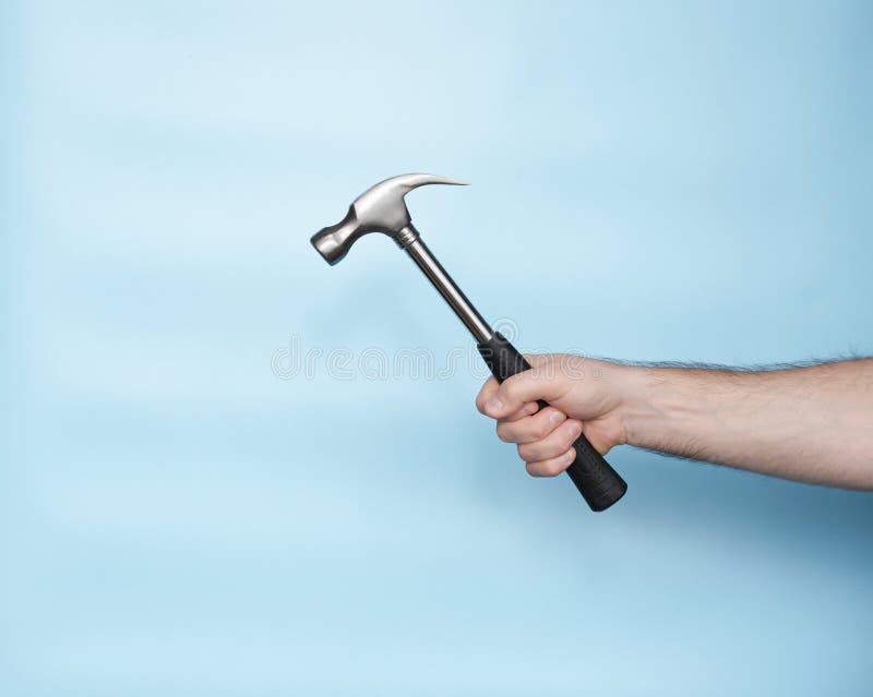 Construction Hammer on a Black Background. a Carpenter S Hammer with a ...