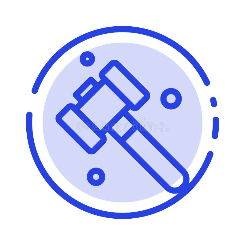 Construction, Hammer, Tool Blue Dotted Line Line Icon Stock Vector ...