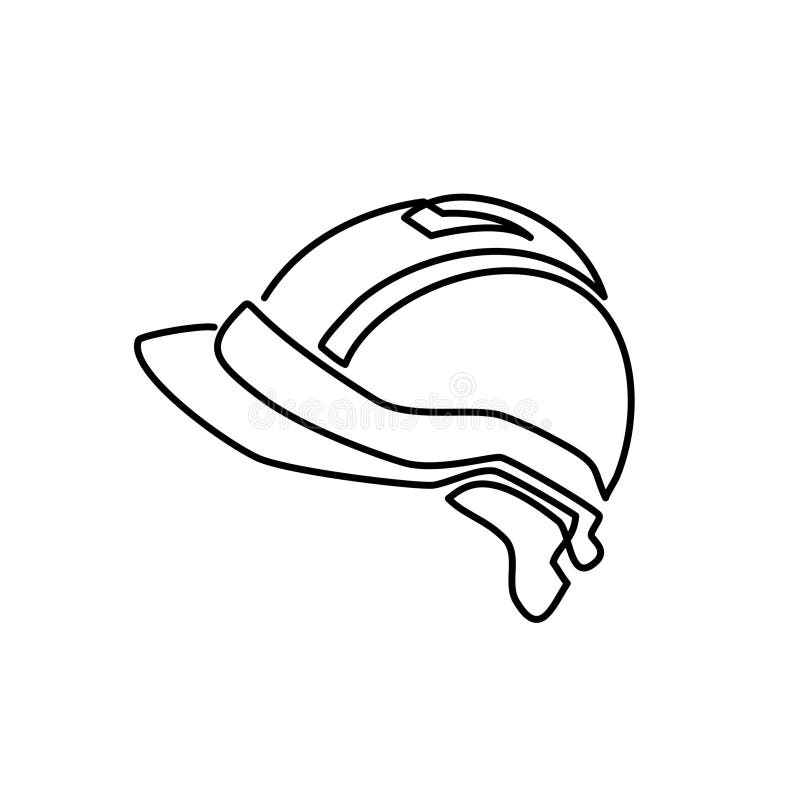 Construction Hard Hat. Continuous One Line Drawing Stock Illustration ...