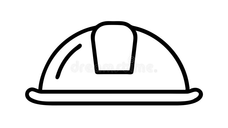 Construction Hard Hat Outline Icon, Safety Work Protection, Vector ...