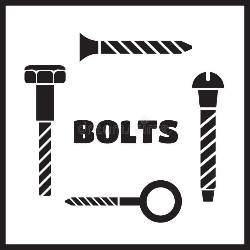 Construction Hardware Icons Stock Illustration - Illustration of ...