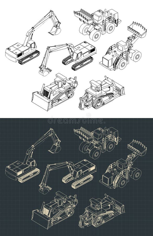 Excavator illustrations stock vector. Illustration of sketches - 281680652