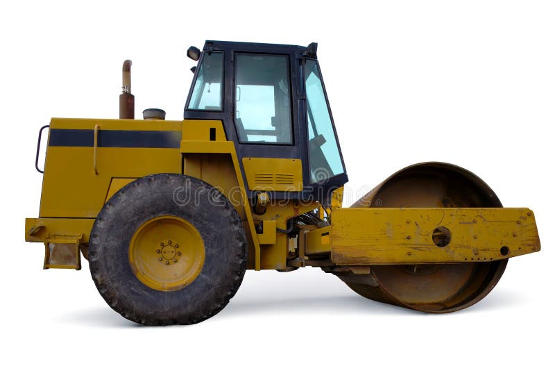 Construction Heavy Equipment Steamroller Yellow Machine Asphalt ...