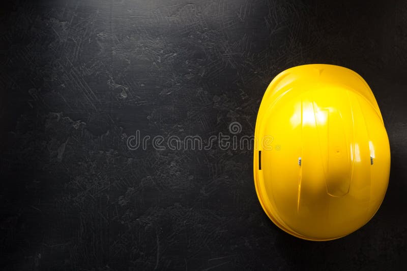Construction Helmet on Black Stock Photo - Image of safety, space: 95660512