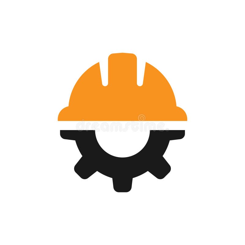 Construction Helmet on the Gear, Helmet Icon, Safety First Symbol ...