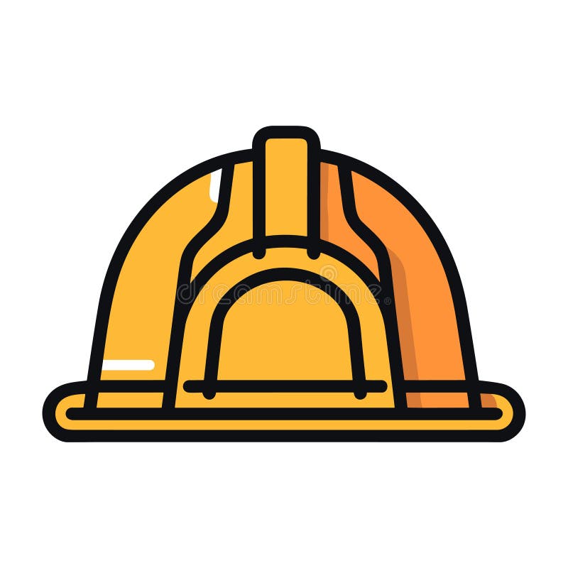 Construction Helmet Icon in Flat Style. Construction Hard Hat Icon ...