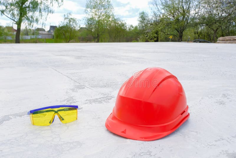 Construction Helmet and Construction Safety Goggles at the Construction ...