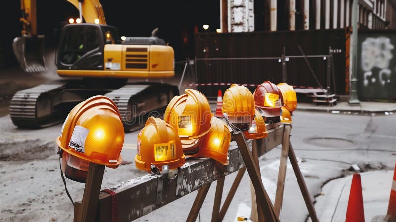 Road Construction Barricade with Orange Warning Lights and Traffic ...