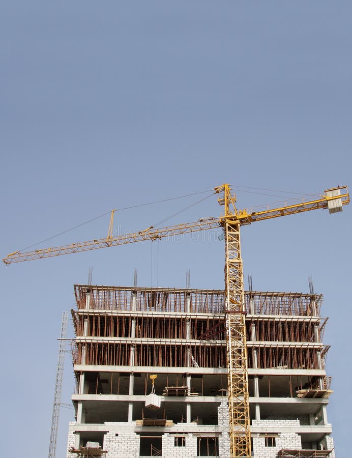 Beam Casting in Construction of New Building Stock Image - Image of ...