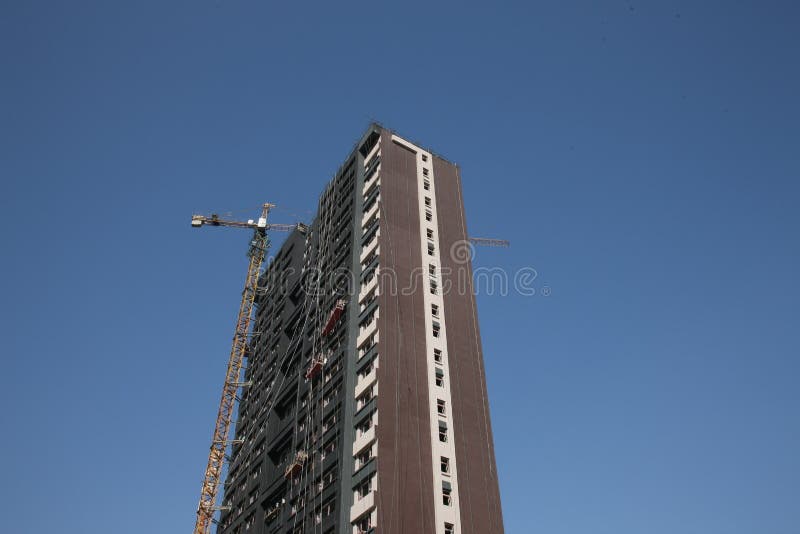 Construction of a High Building Stock Photo - Image of lofty, white ...