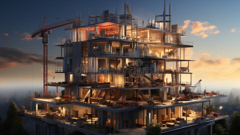 Construction High Building As Towering Structures Rise Against the ...