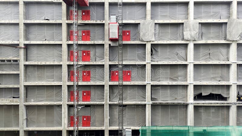 Construction of a High Concrete Building with Separate Blocks Stock ...