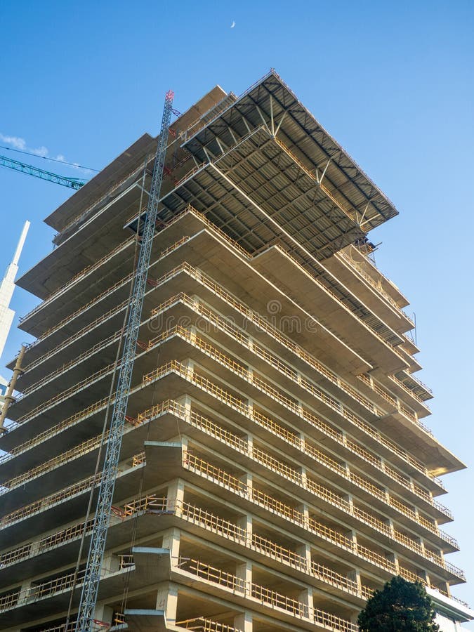 Construction of a High House. Down Up Stock Photo - Image of house ...