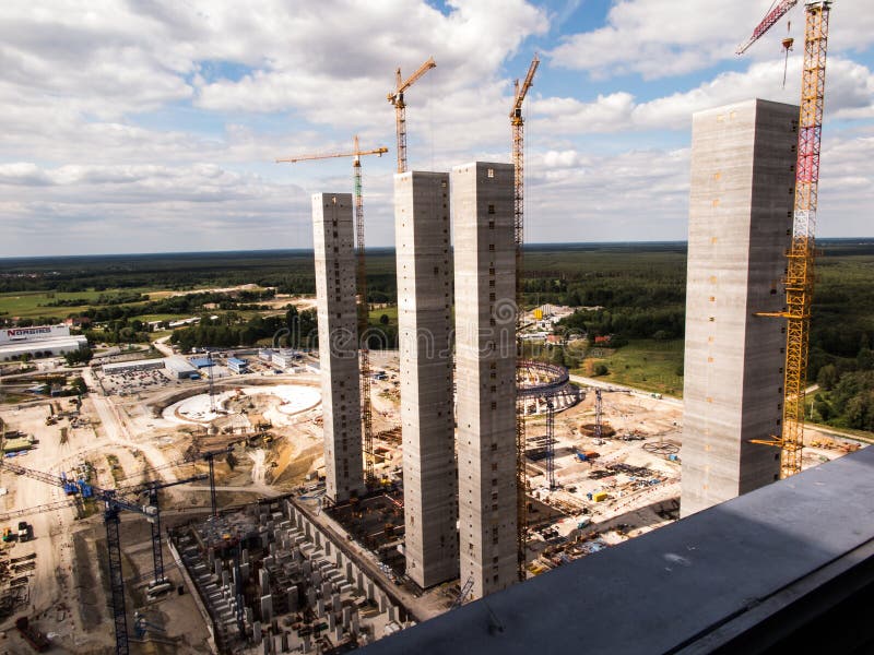 Construction of High Industrial Facility Stock Image - Image of ...