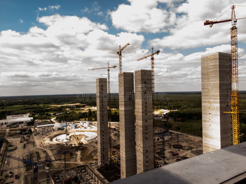 Construction of High Industrial Facility Stock Image - Image of ...
