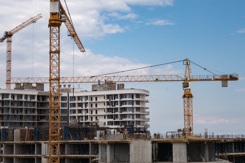The Construction of a High-rise Apartment Building on the Seashore ...
