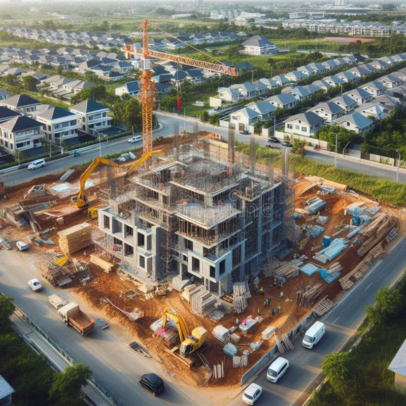 Construction of a High-rise Building in the City. Created with the Help ...