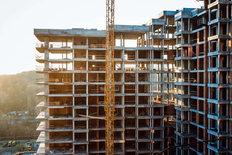Construction of a High-rise Building. Construction Site in the City ...